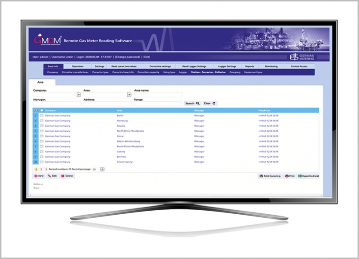 Gas meter data management software GMDM